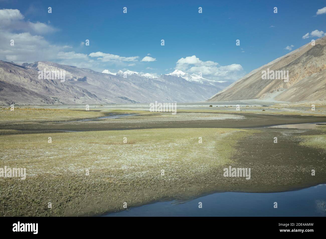 Plain with flooded areas, Sarah-e-Broghil Valley, Broghil Pass, Wakhan ...