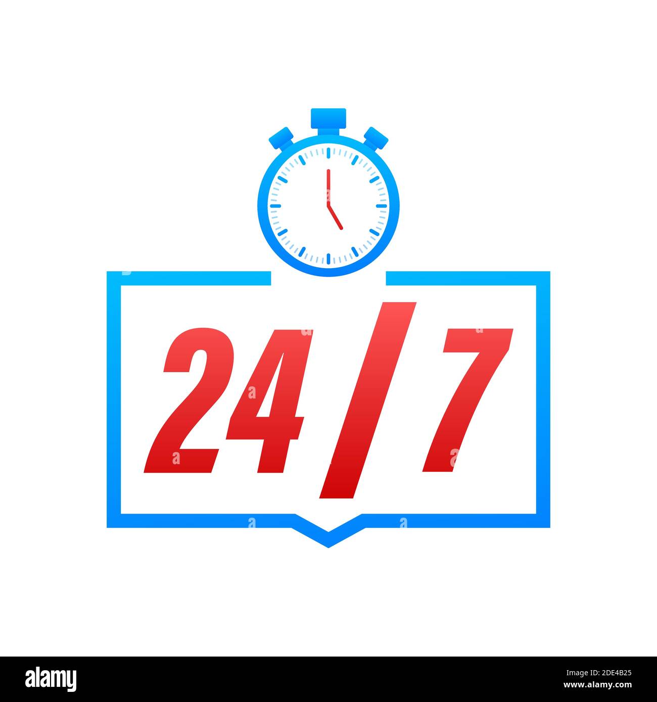 24-7 service concept. 24-7 open. Support service icon. Vector stock ...