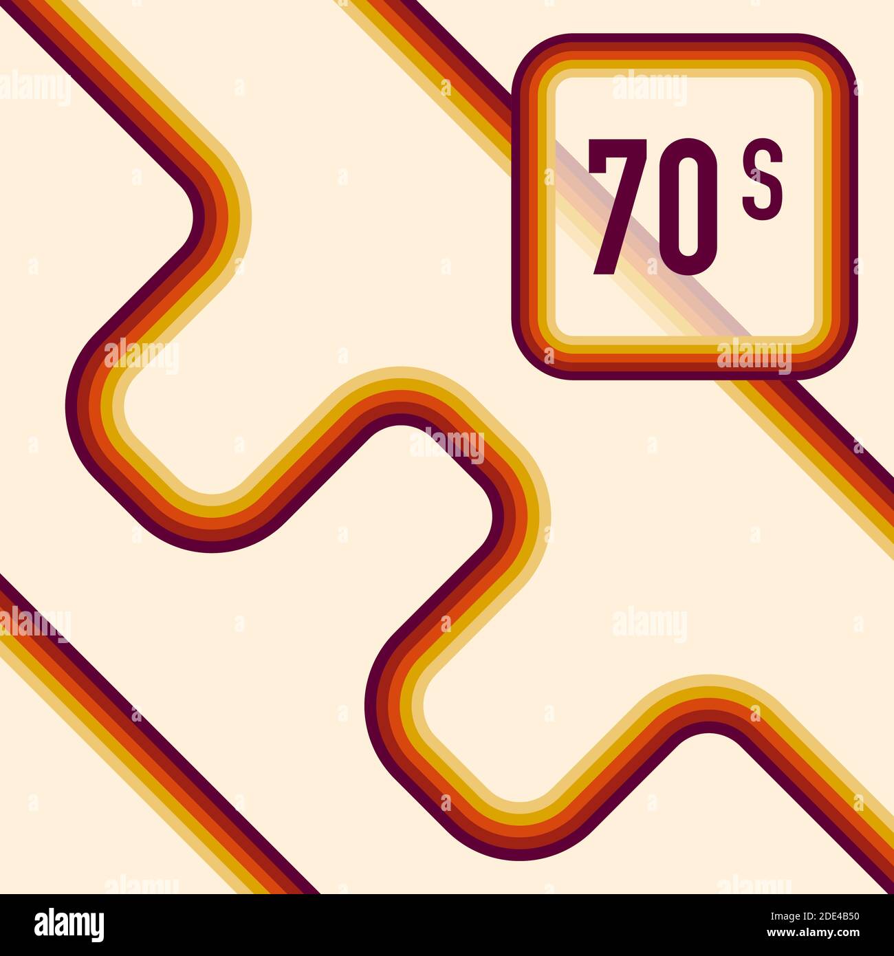 70s, 1970 abstract vector stock retro lines background. Vector ...