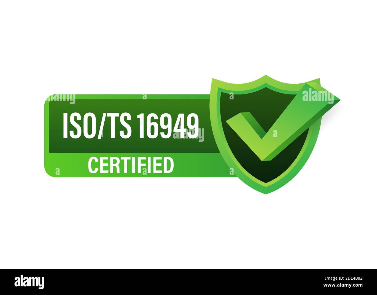 ISO TS 16949 Certified badge, icon. Certification stamp. Flat design ...