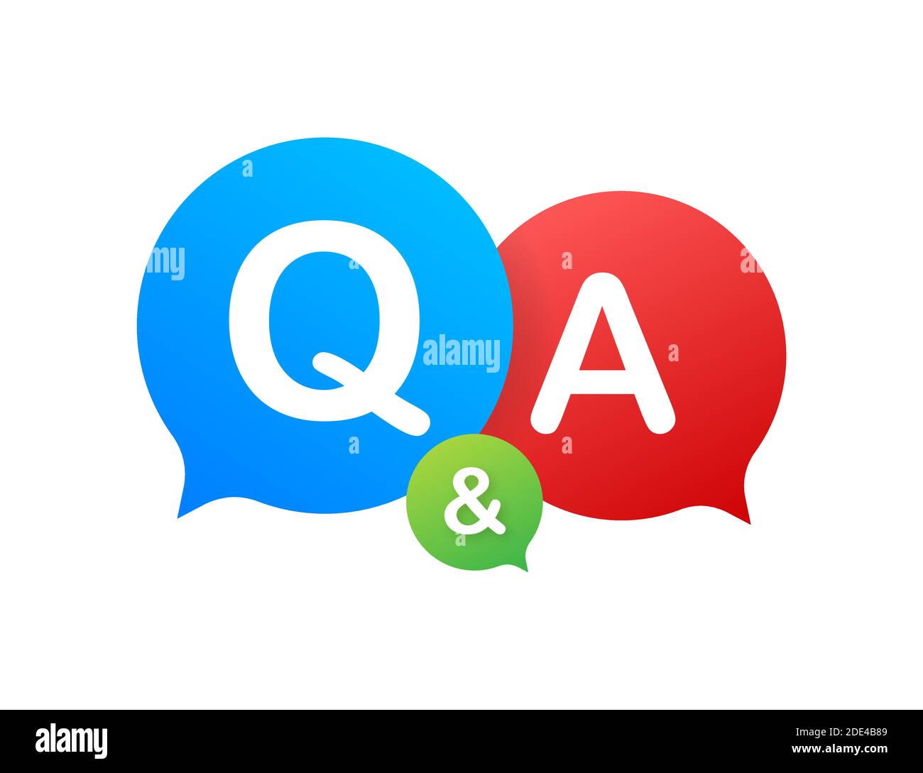 Question and Answer Bubble Chat on white background. Vector stock ...