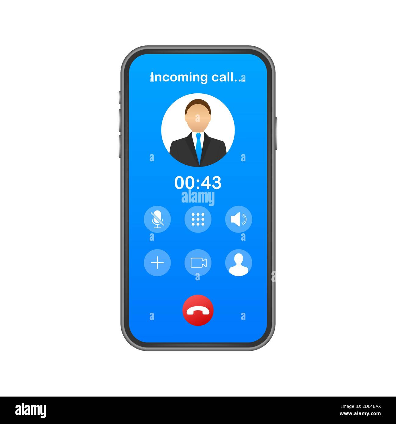 Smartphone with incoming call on display. Incoming call. Vector stock ...