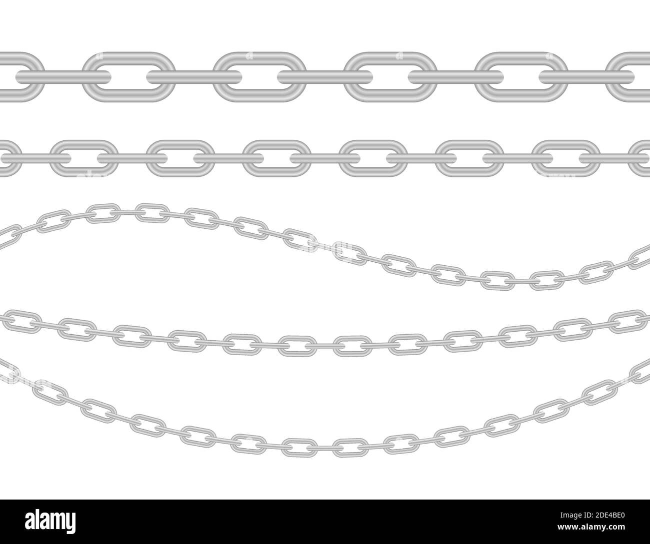 Metallic Chain. Block chain. Collection of seamless metal chains ...