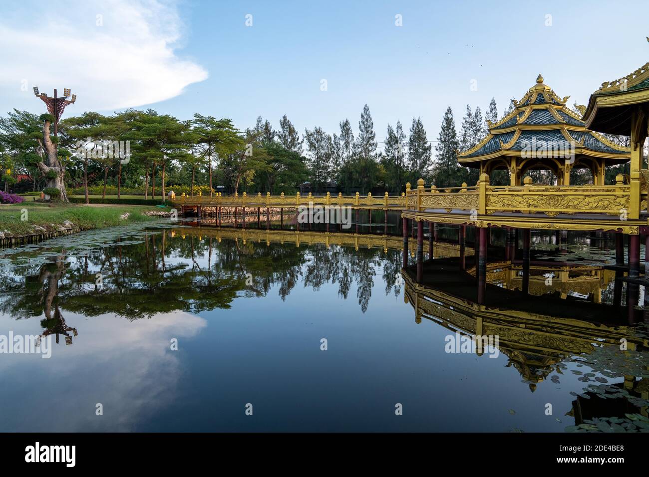 Hexagonal golden temple, Ancient City, Bangkok, Thailand Stock Photo ...