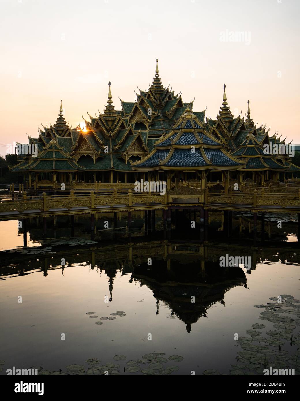 Hexagonal golden temple, Ancient City, Bangkok, Thailand Stock Photo ...