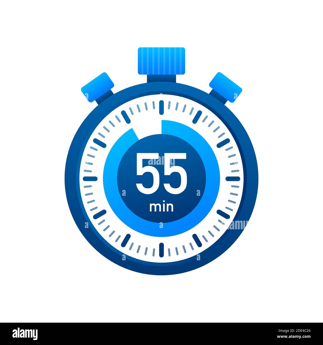The 55 minutes, stopwatch vector icon. Stopwatch icon in flat style ...