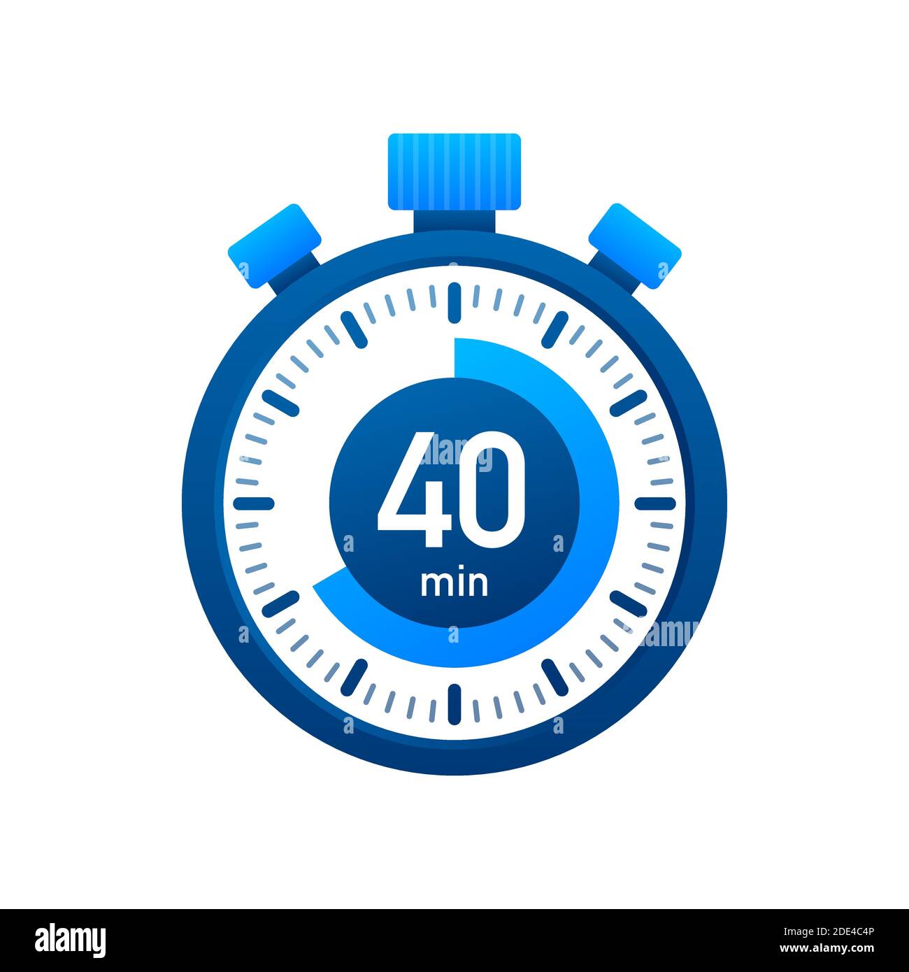 The 40 minutes, stopwatch vector icon. Stopwatch icon in flat style ...