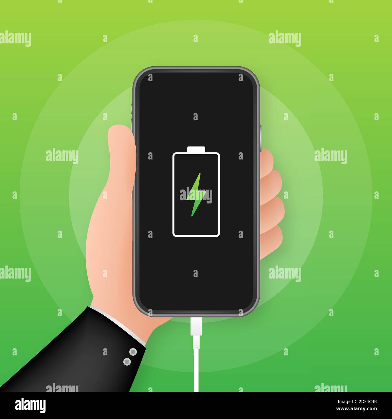 Smartphone charger adapter and electric socket, low battery ...