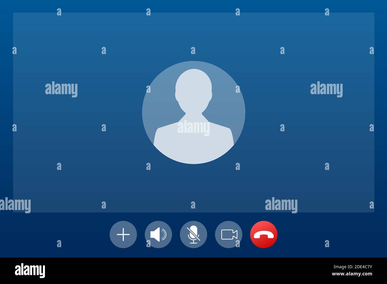 Incoming video call on laptop. Laptop with incoming call, man profile ...