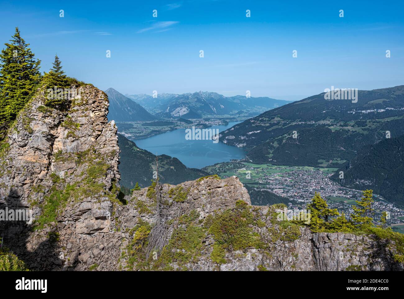 View from the Schynige Platte, Lake Thun and Interlaken, Bernese ...