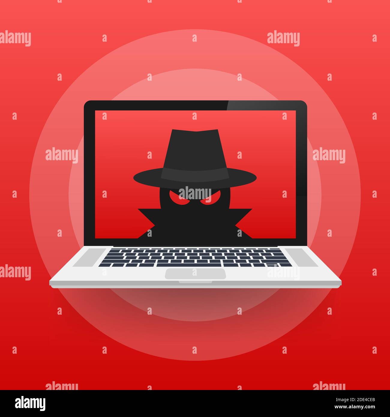 Spyware, Internet technology. Stop sign, Web icon. Danger symbol ...