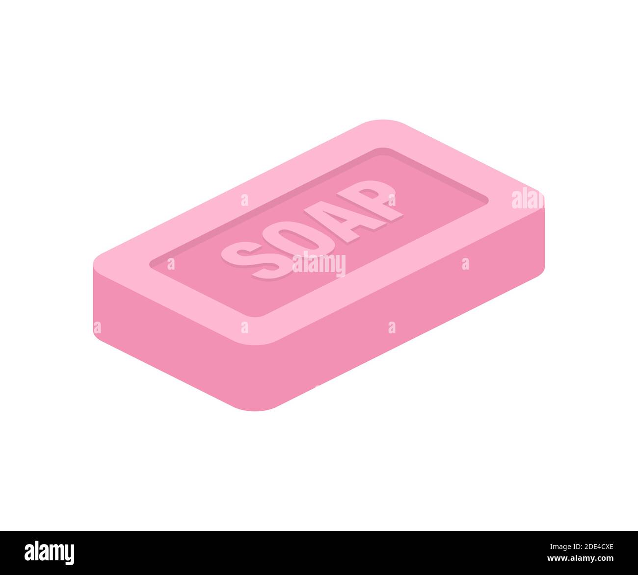 Pink soap on colorful background. Vector illustration object. Top view ...