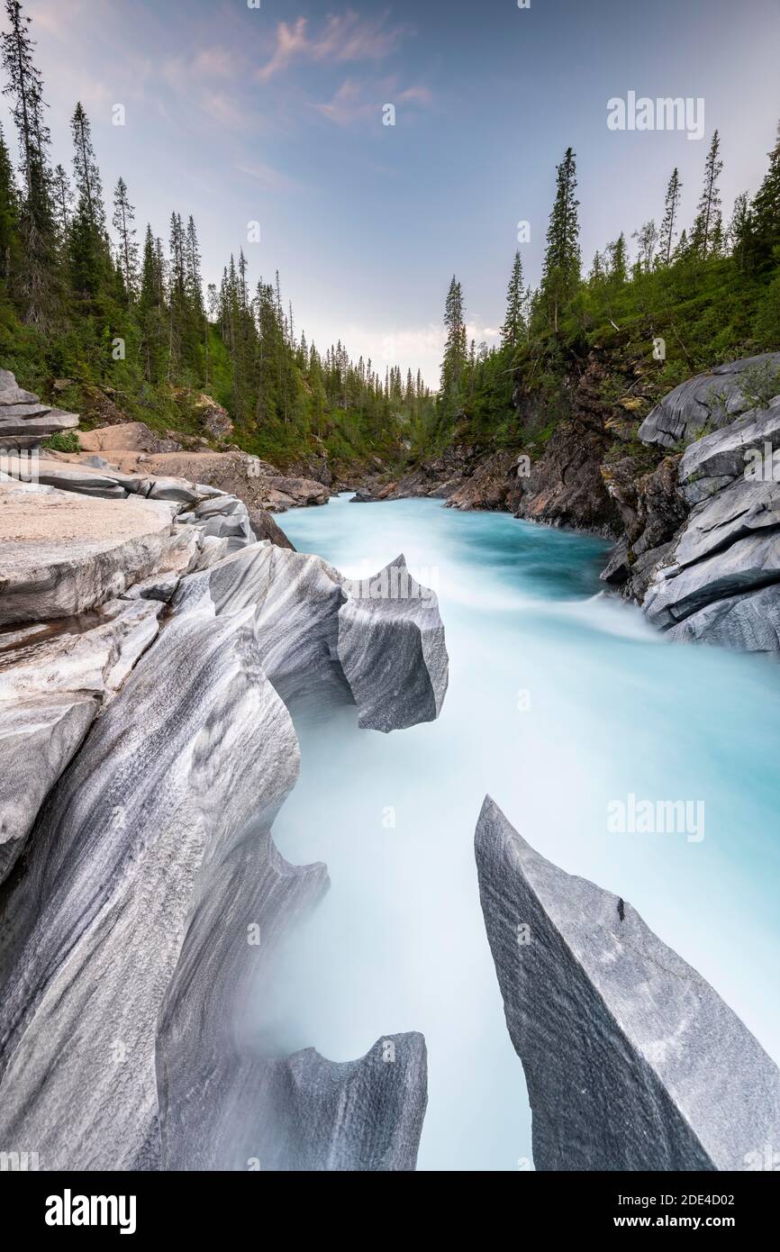 Marble Lottet, Marble Castle, Marble Gorge, Glomaga River, Mo I Rana ...