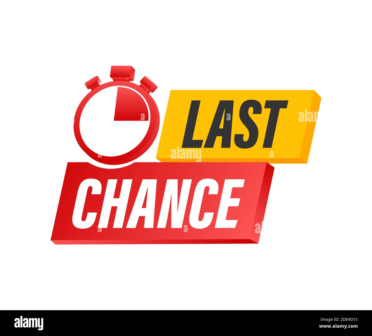 last chance and last minute offer with clock signs banners, business ...