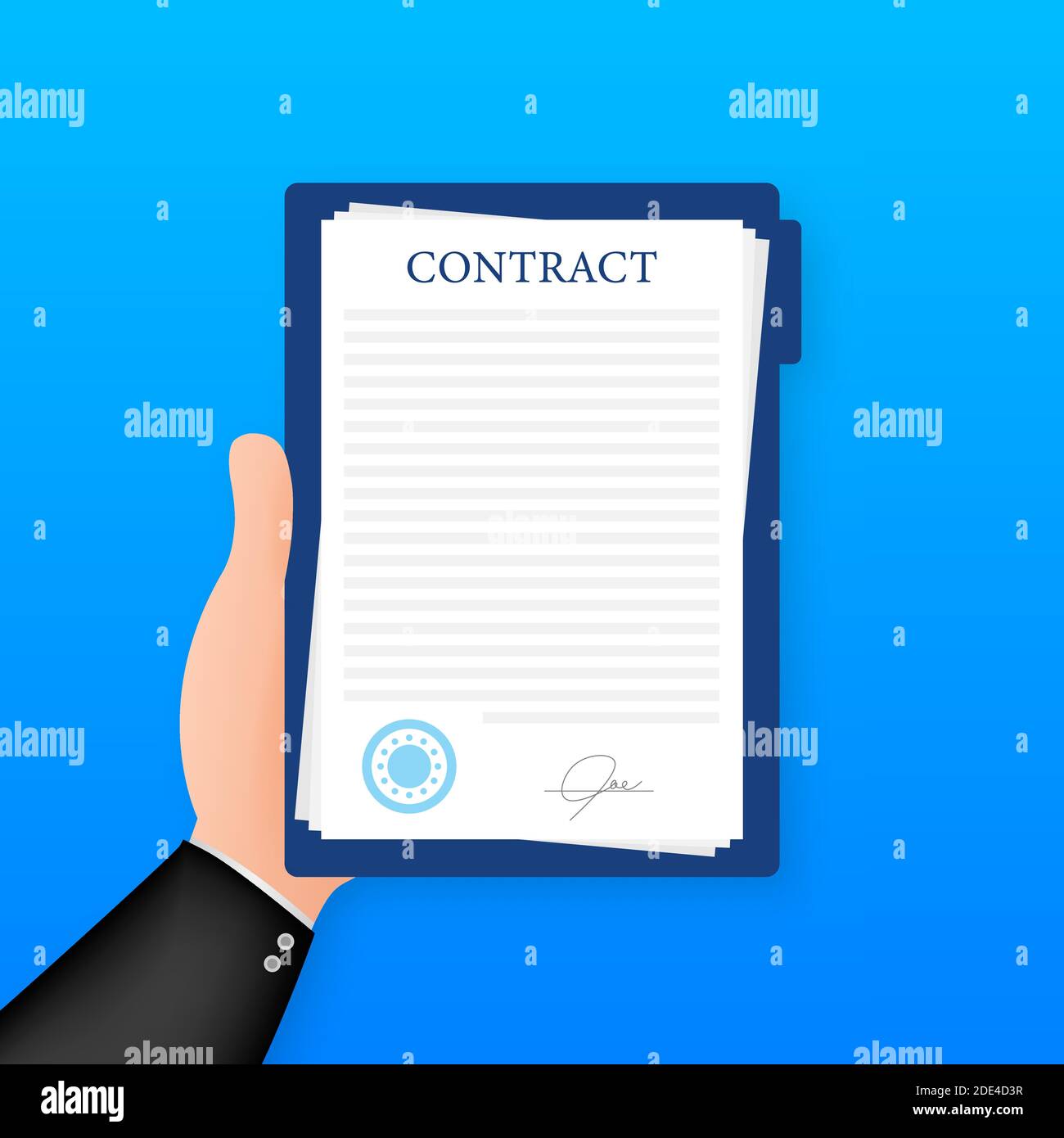 Contract agreement paper blank with seal. Vector illustration Stock ...