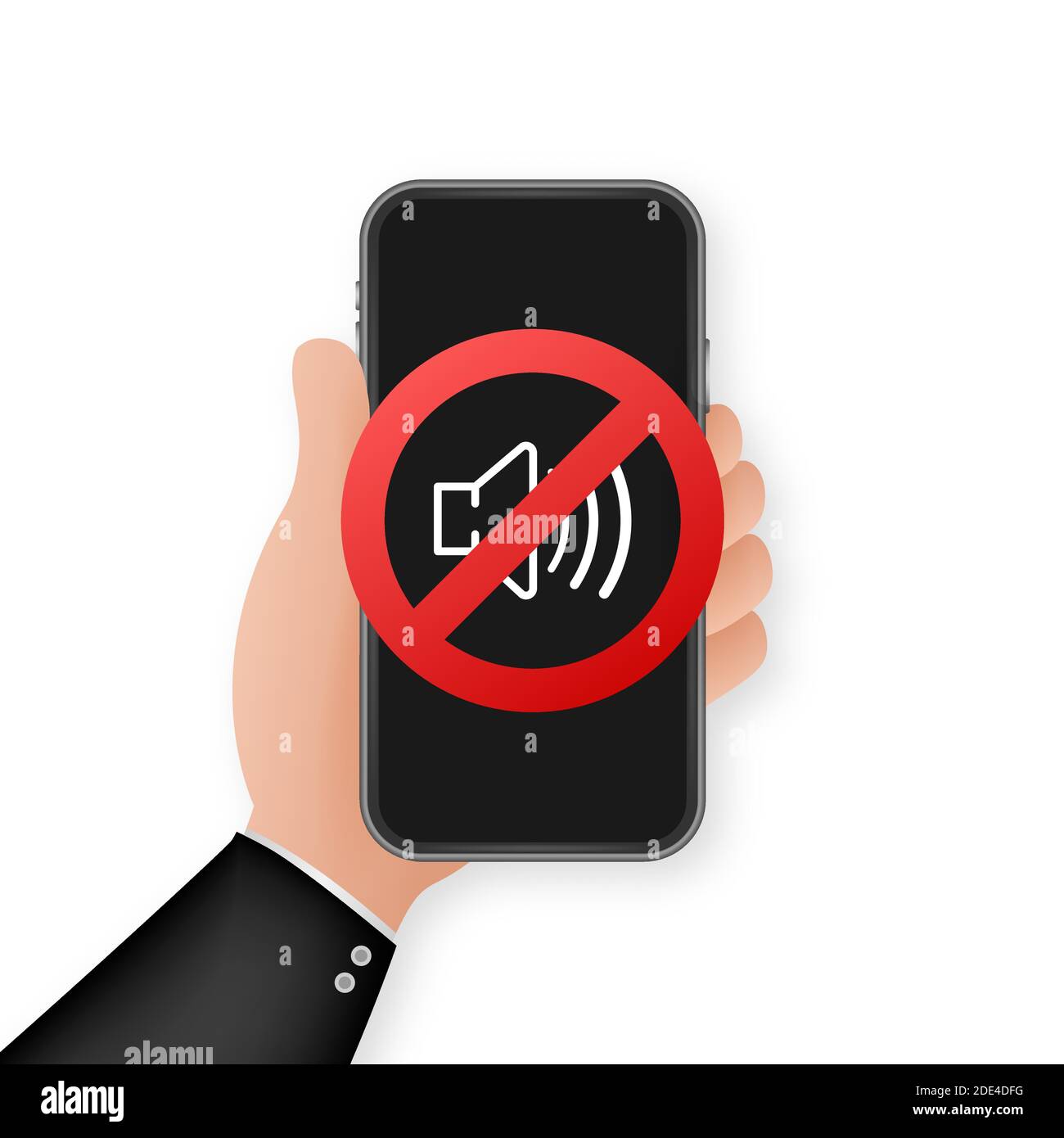 No sound phone. Telephone call. Cell phone vector icon. Device icon ...