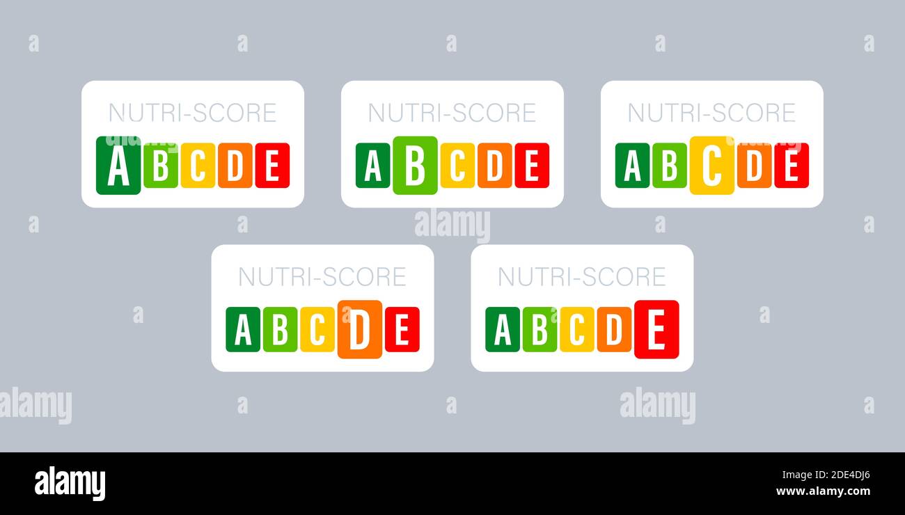 Nutri score for packaging design. Logo, icon, label. Vector stock ...
