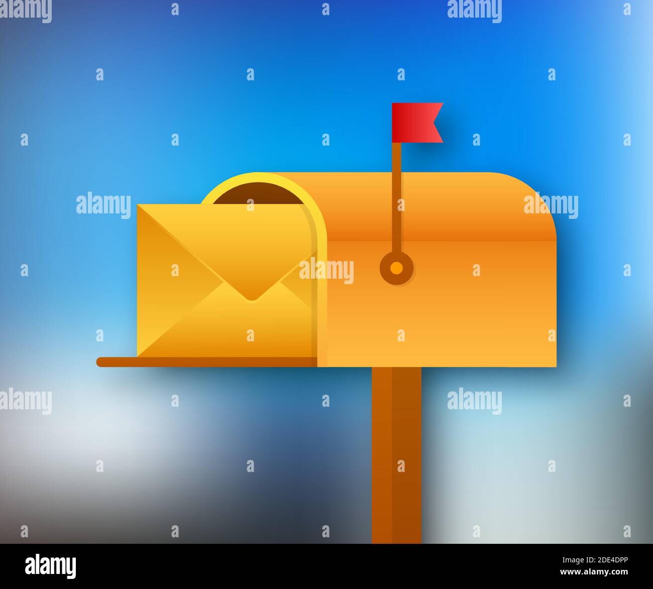 Mail box vector illustration in the flat style. Vector stock ...