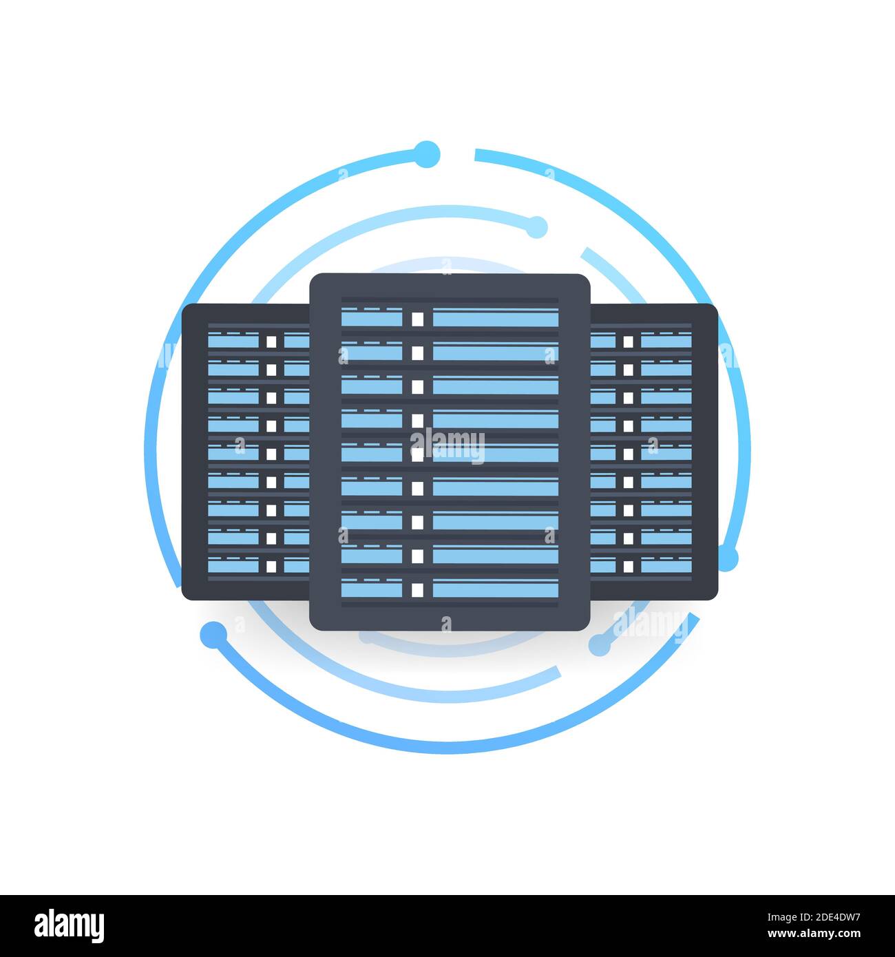 Data center. Mainframe service concept banner, server rack. Server room ...