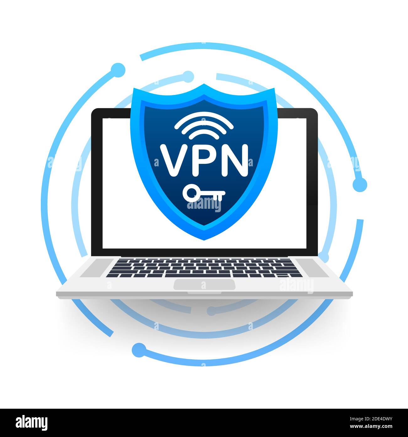 Secure VPN connection concept. Virtual private network connectivity overview. Vector stock ...