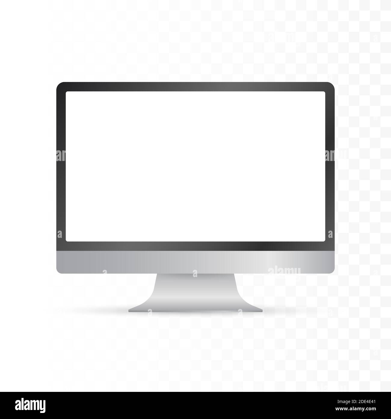 Computer display isolated in realistic design on white background ...