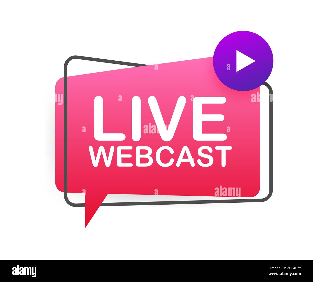 Live Webcast Button, icon, emblem, label. Vector stock illustration ...