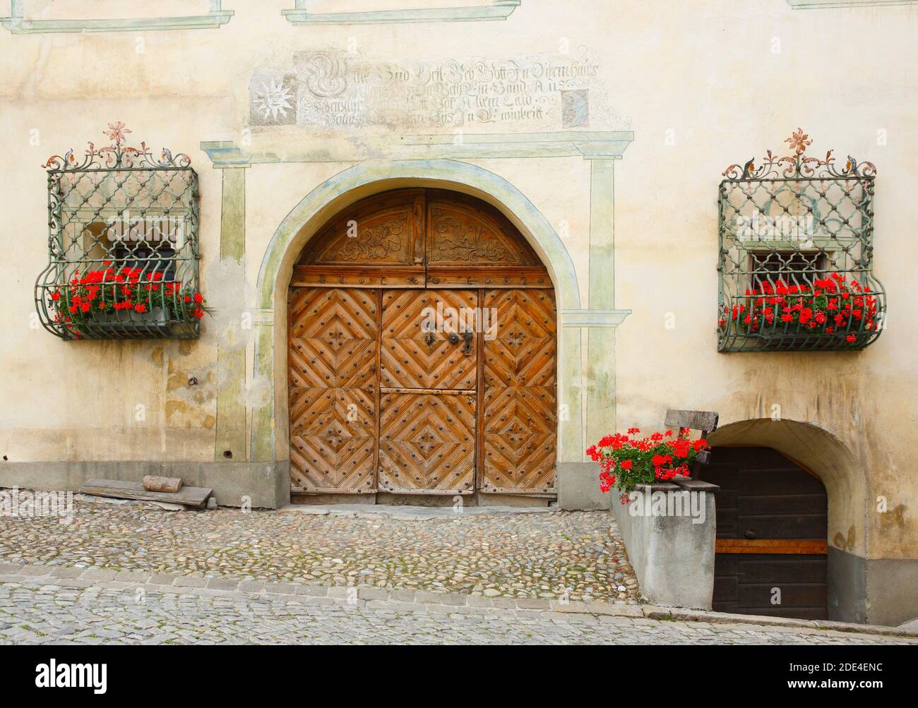 Old Grisons stone house, Berguen, Grisons, Switzerland Stock Photo - Alamy