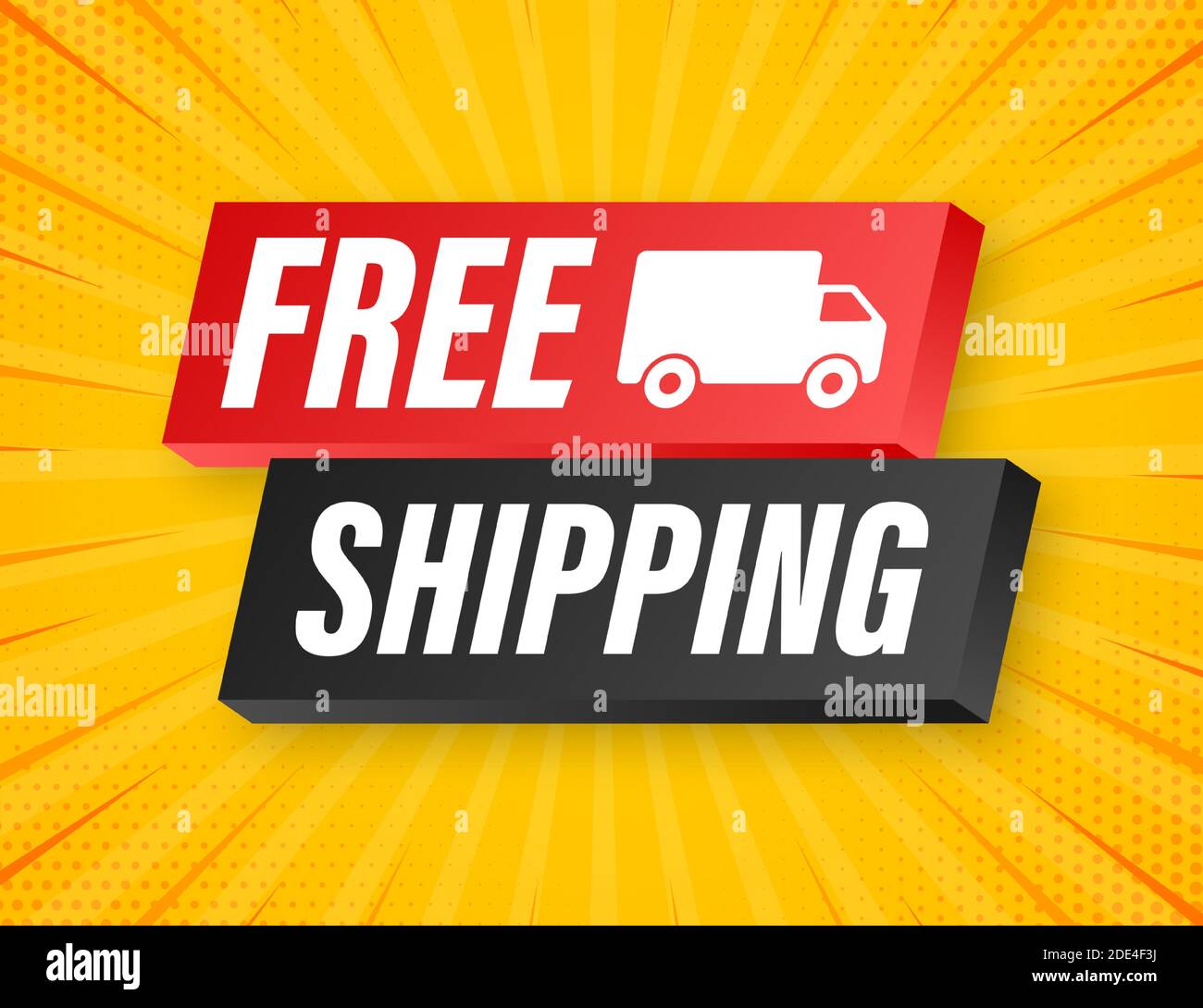 Free shipping. Badge with truck. Vector stock illustrtaion Stock Vector ...