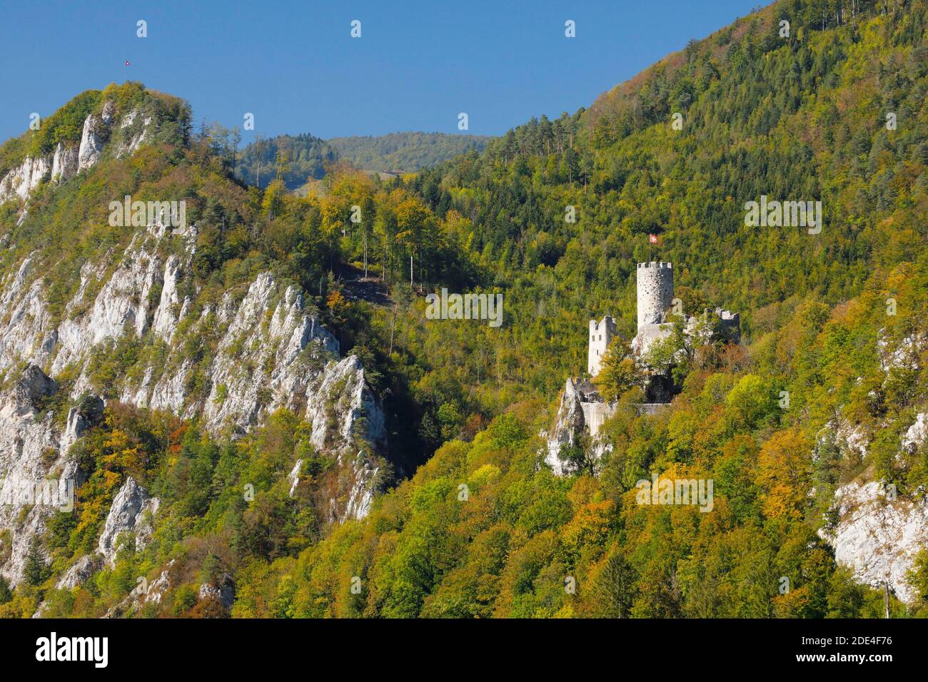 Neu-Falkenstein ruins and Holzfluh viewing mountain, Thal Regional ...
