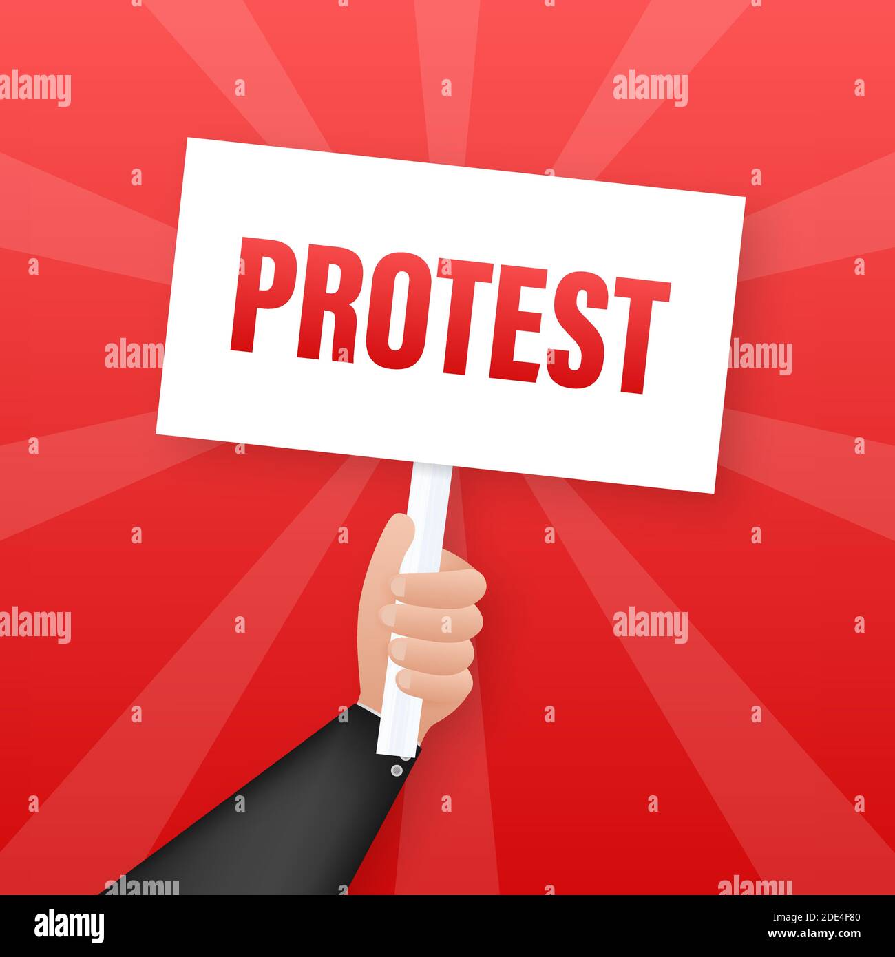Protesters hands holding protest signs. Vector stock illustration Stock ...
