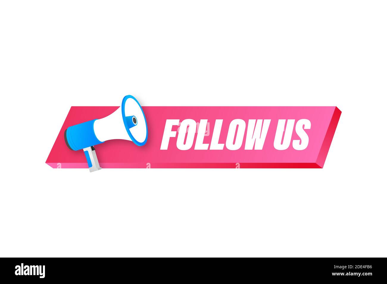 Button Follow us on white background. Vector illustration Stock Vector ...