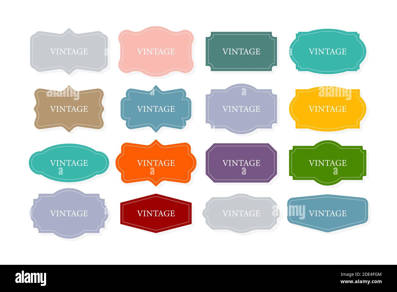 Vintage Frames Set, clipart bundle. Retro collection for decorative design. Frame Retro ...