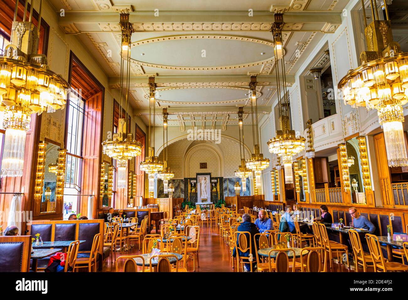 Cafe in the Municipal House on the Square of the Republic, Prague ...