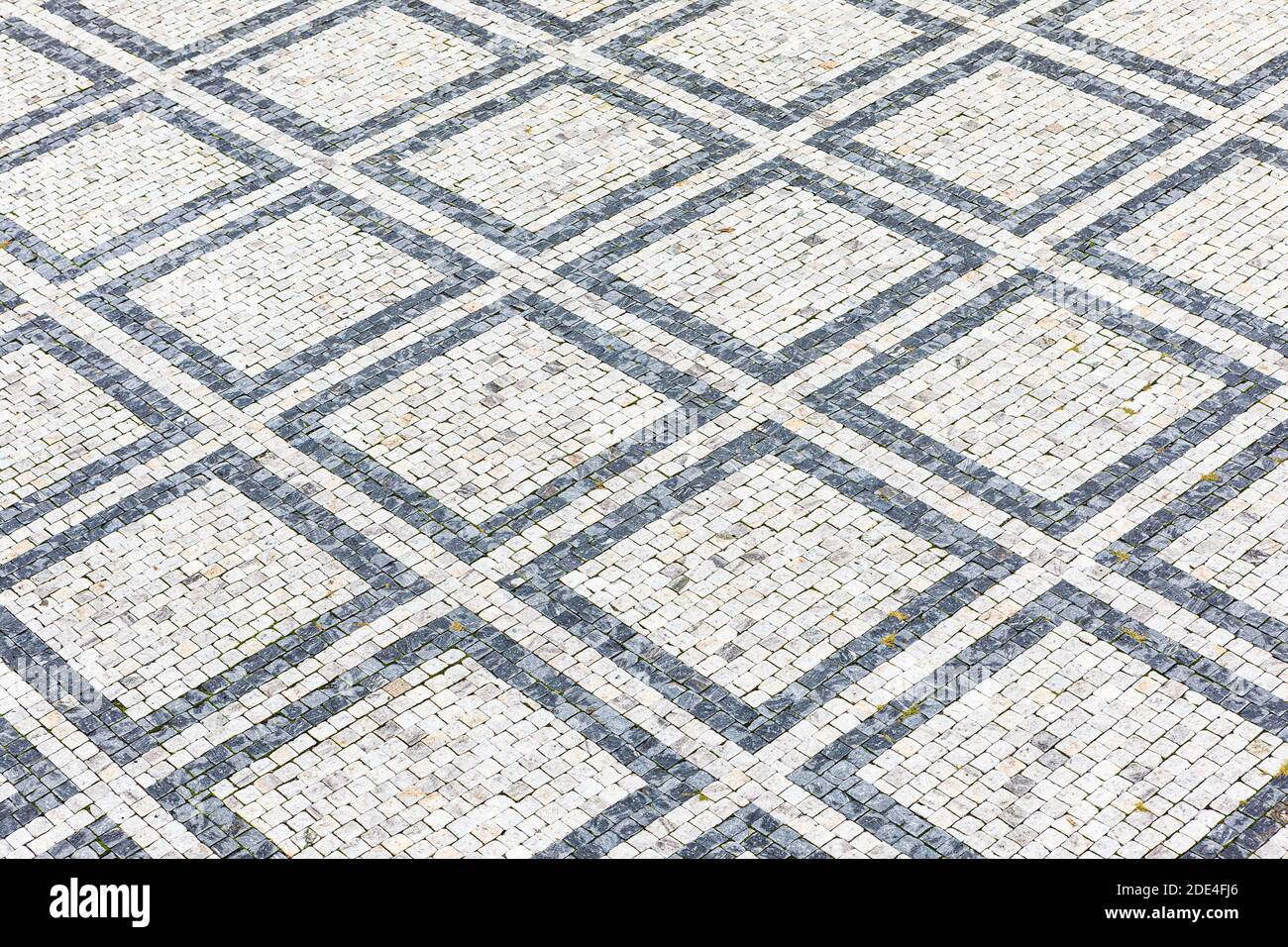 Prague paving laid square, Hradcany suburb, Prague, Czech Republic ...