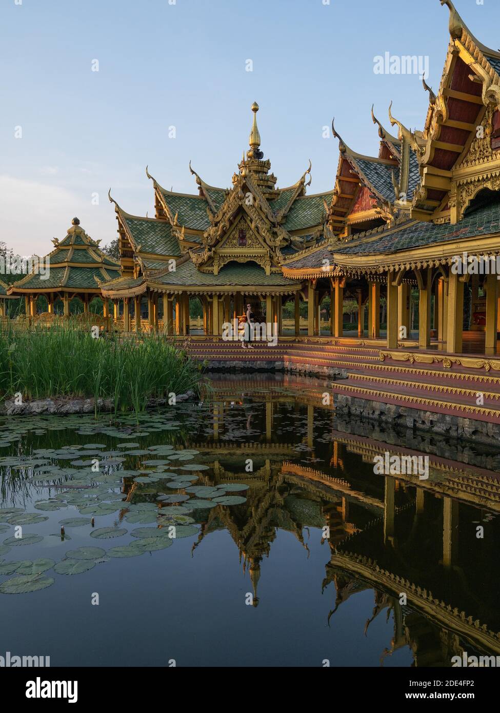 Hexagonal golden temple, Ancient City, Bangkok, Thailand Stock Photo ...