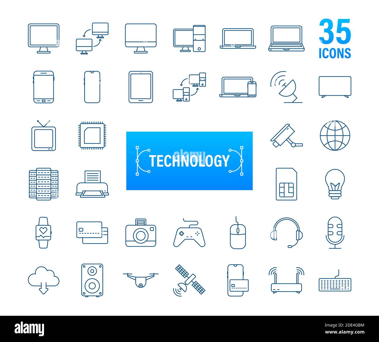 Technology icon on white background. Information technology. Digital ...