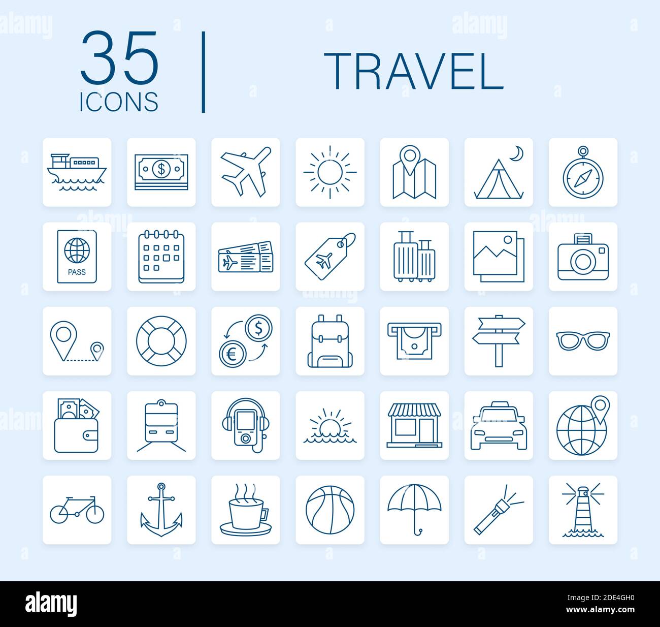 Set travel icon for web design. Business icon. Vector stock ...
