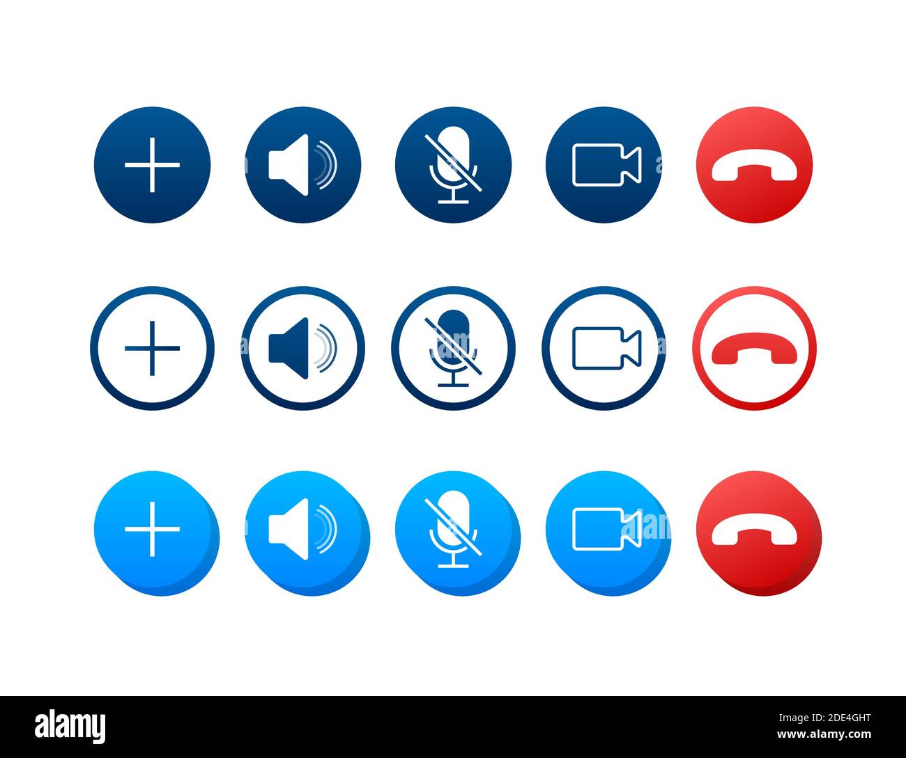 Set of Video call buttons. Web design.Video call buttons for mobile app ...