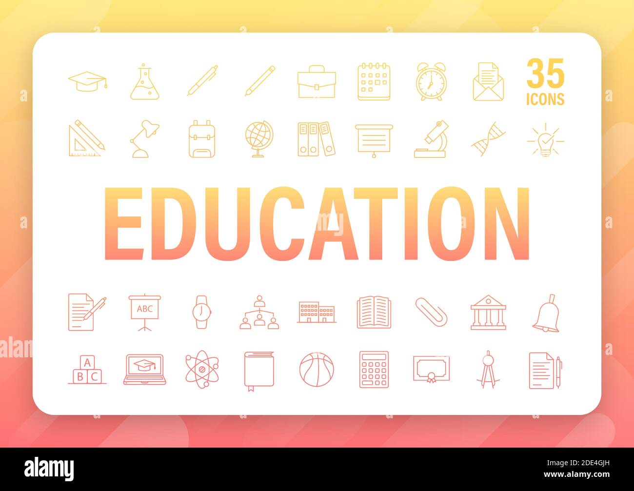 Set icon education for mobile app design. Online course line icon set ...