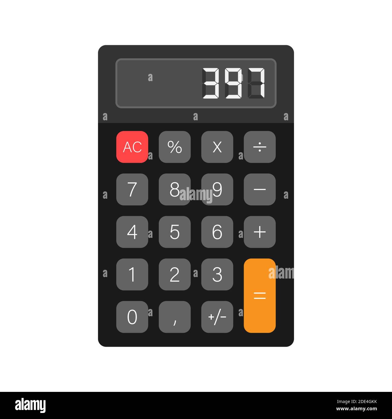 Black calculator white background. Modern design. Electronic portable ...