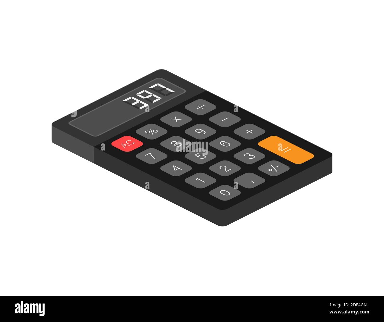 Black calculator white background. Modern design. Electronic portable ...