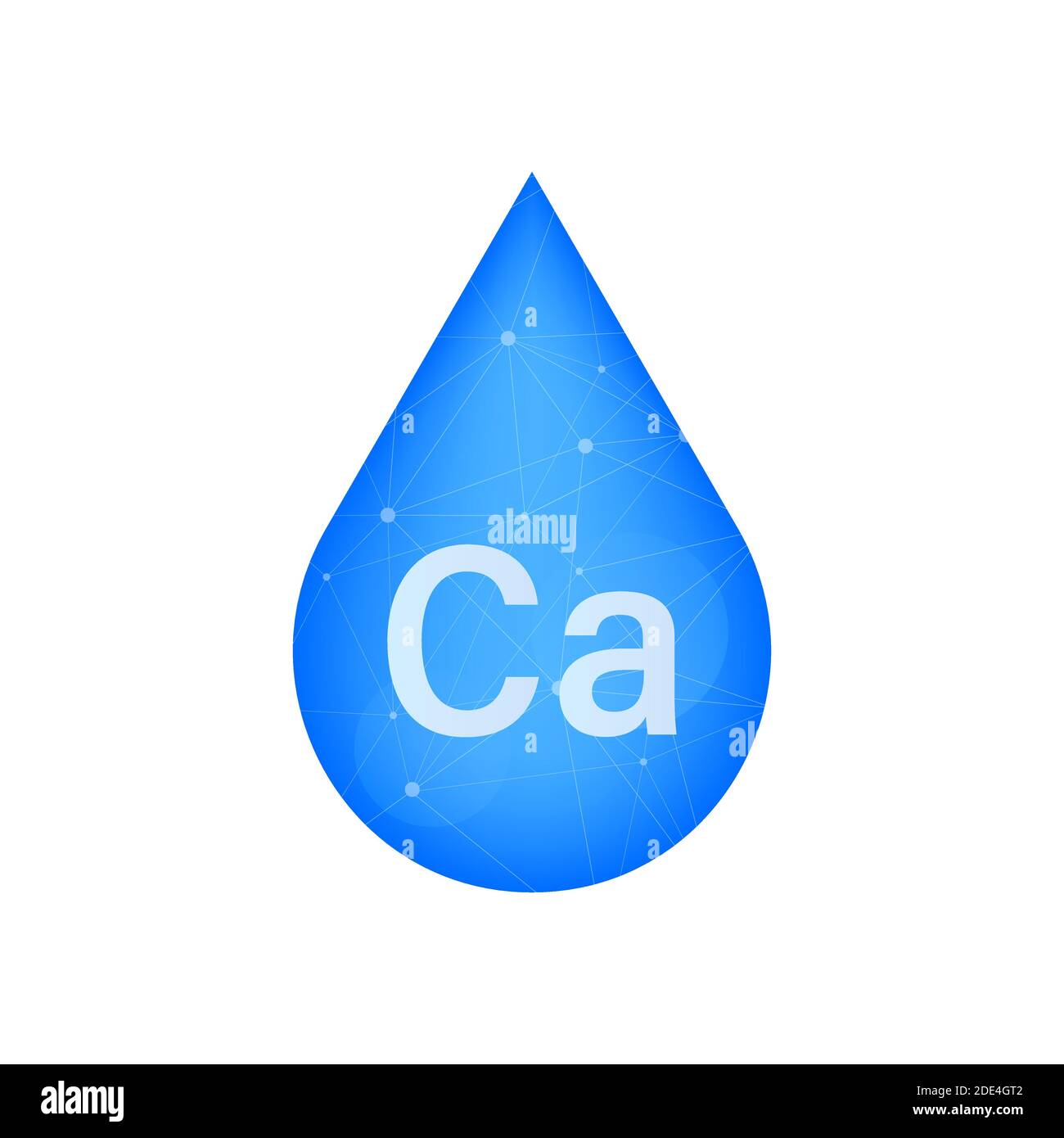 Blue calcium on white background. Calcium mineral. Ca pill capsule ...