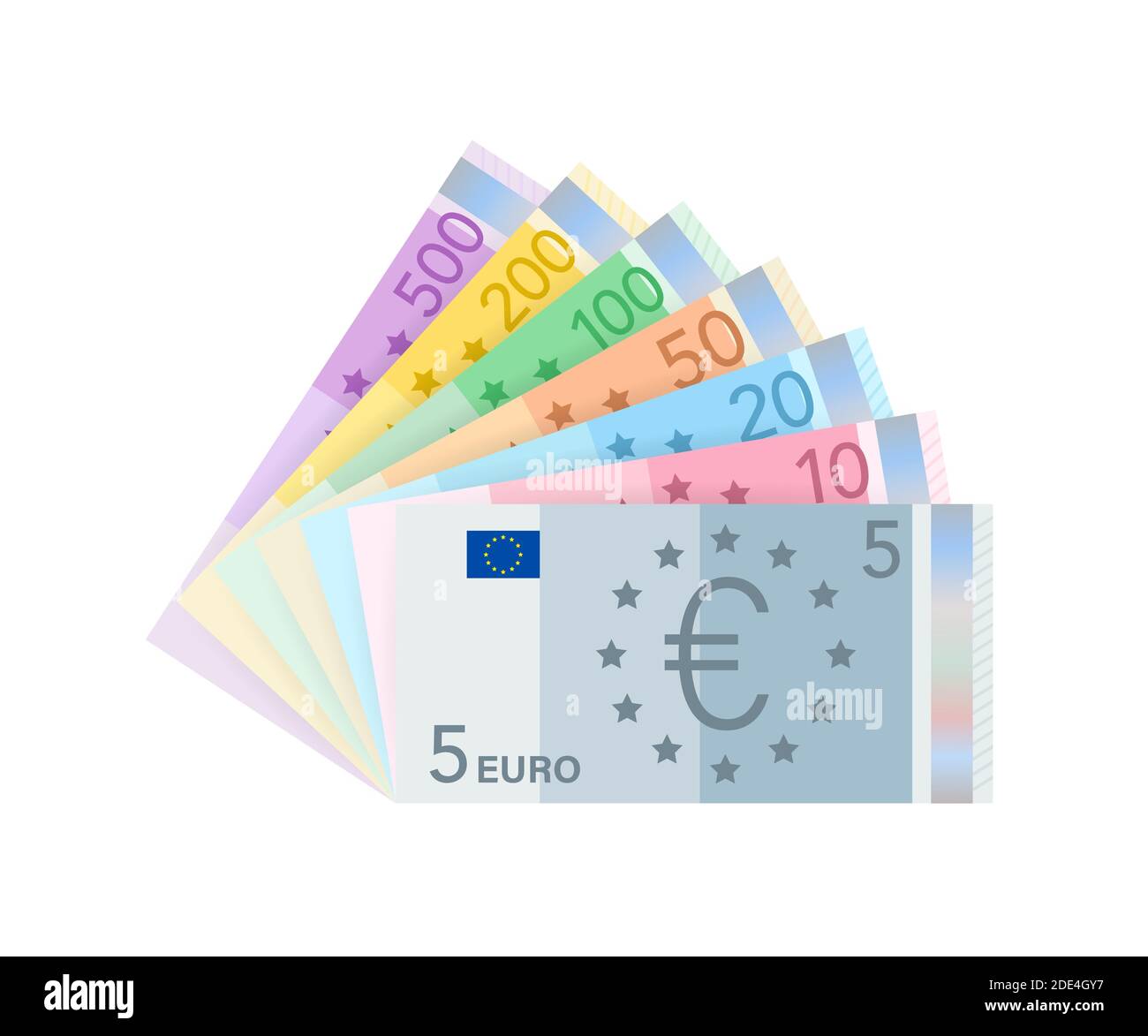 Euro money banknotes. Flat euro for paper money. Business concept ...