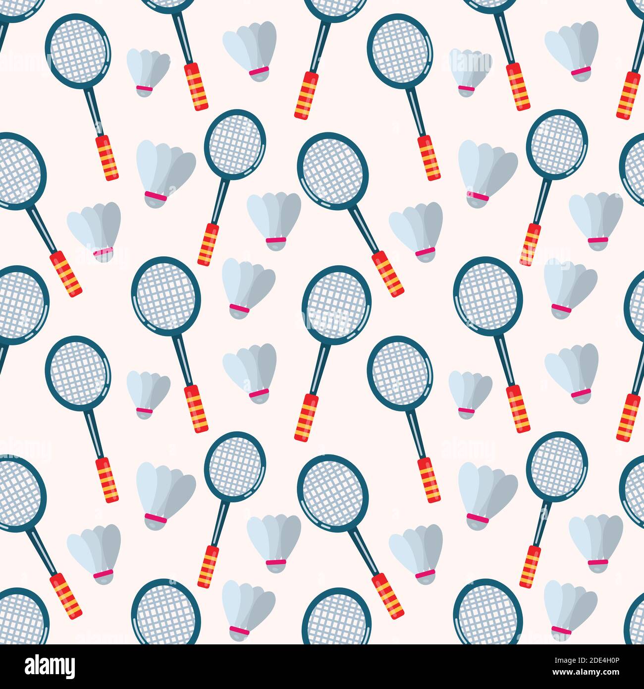 badminton racket and shuttlecock seamless pattern vector illustration ...