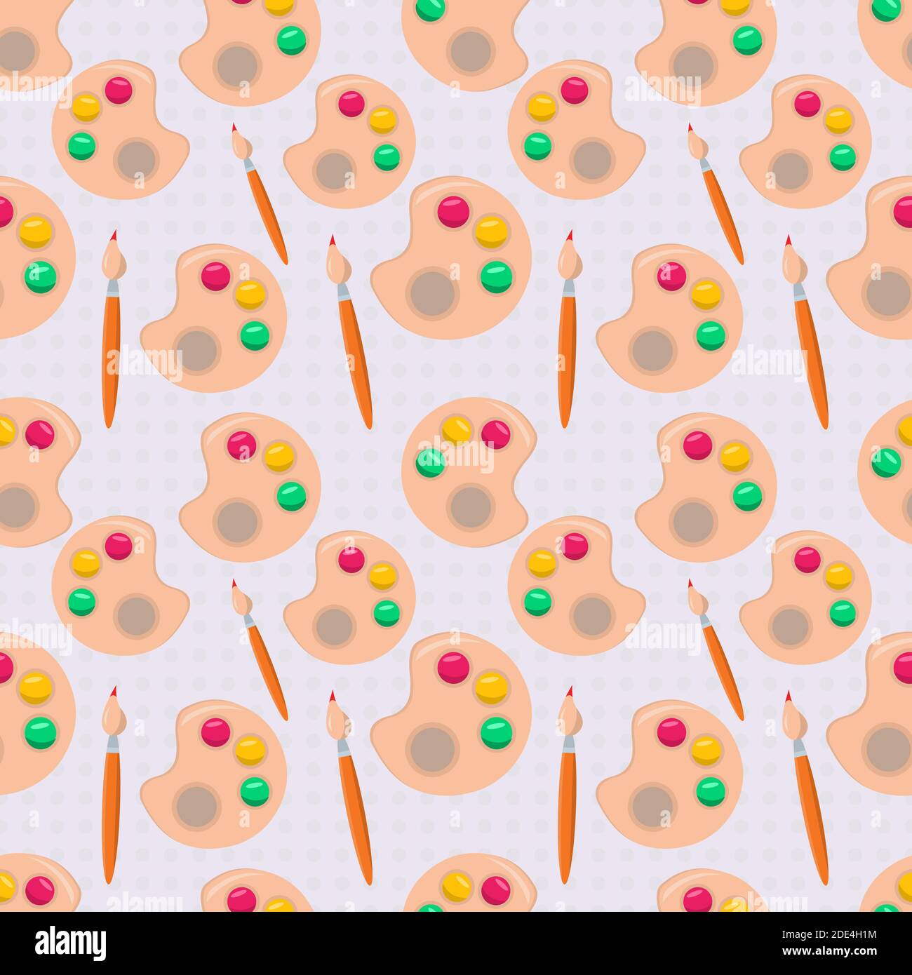 school palette with paints and brush seamless pattern vector ...