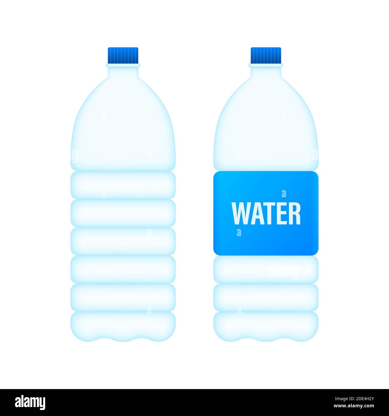 Blue water bottle on white background. Package design. Container mockup ...