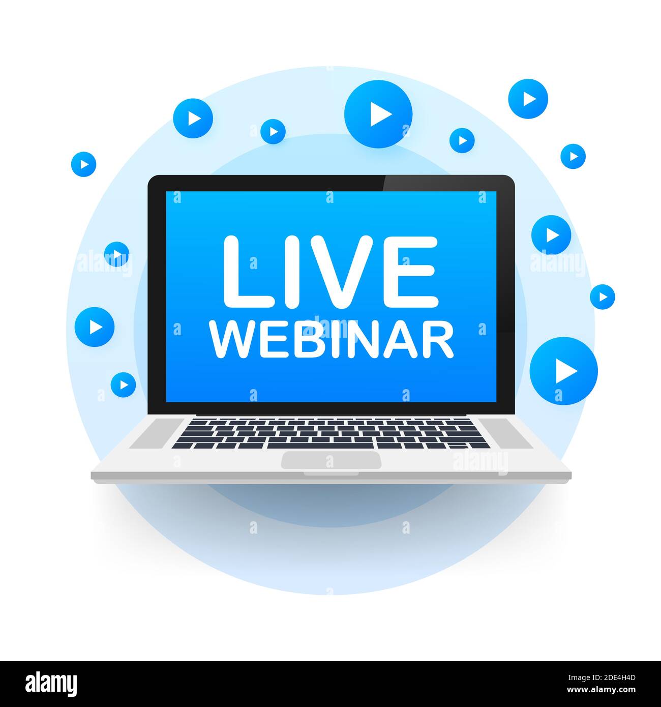 Live webinar, megaphone no laptop screen. Can be used for business ...