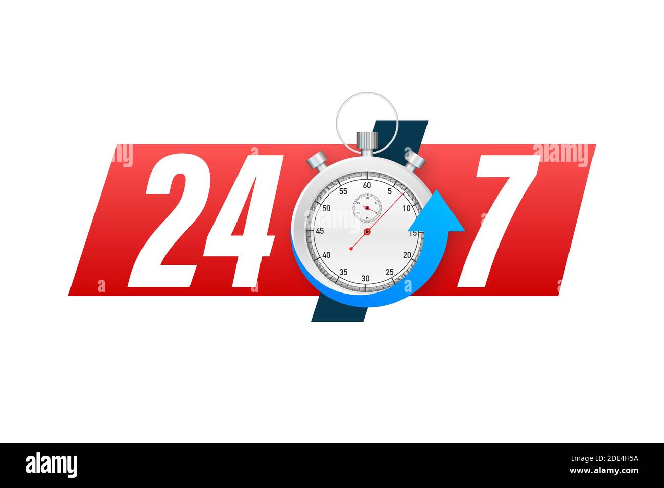 24-7 service concept. 24-7 open. Support service icon. Vector stock ...