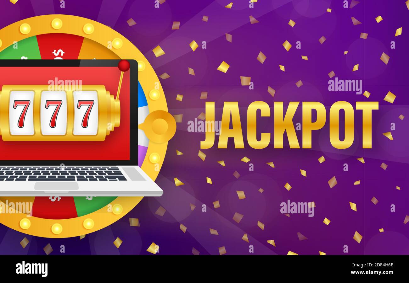 Retro banner for game background design. Winner banner. Slot machine ...