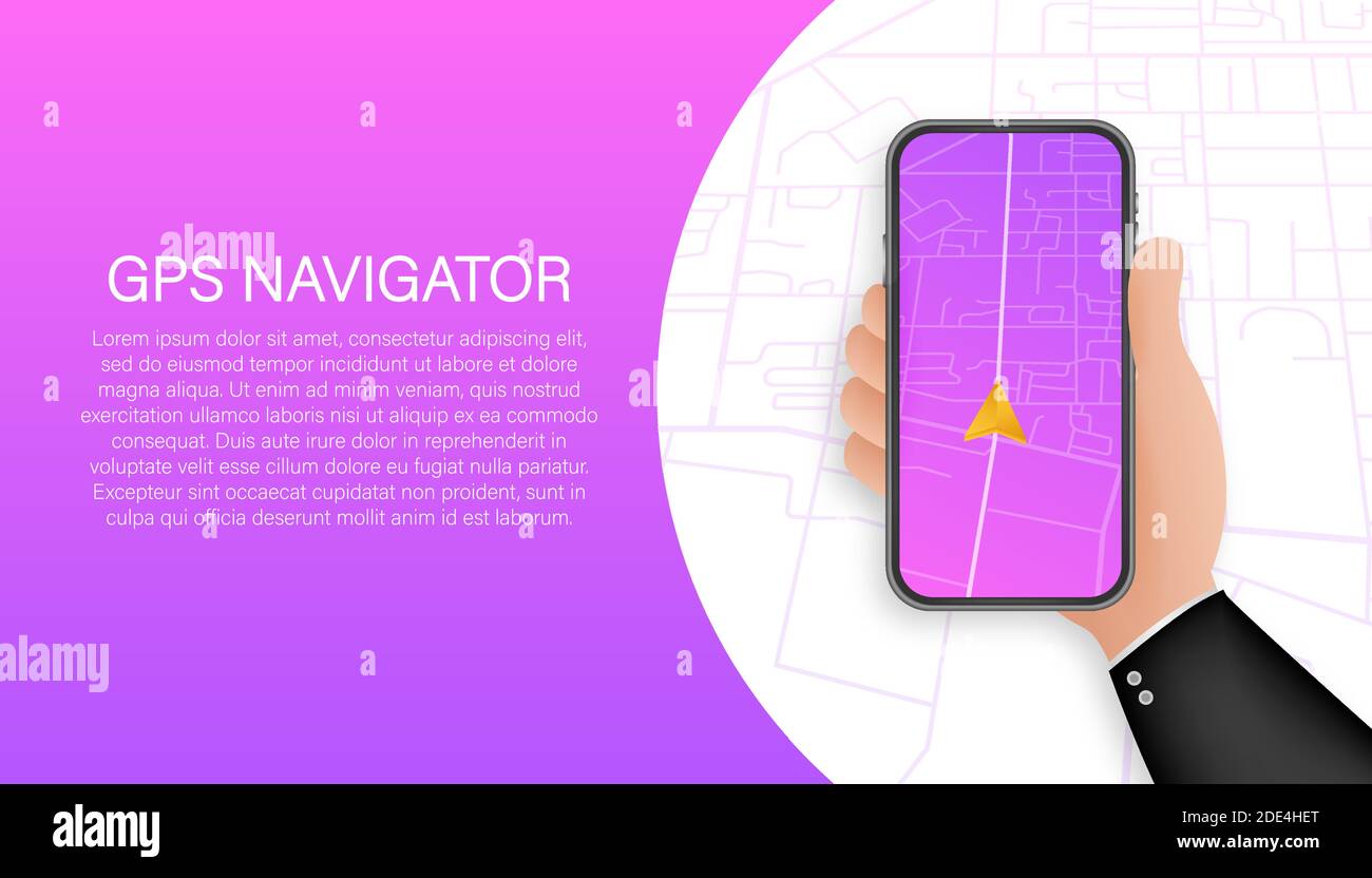 Gps navigation. Smartphone map application. Map pin icon. Vector stock ...